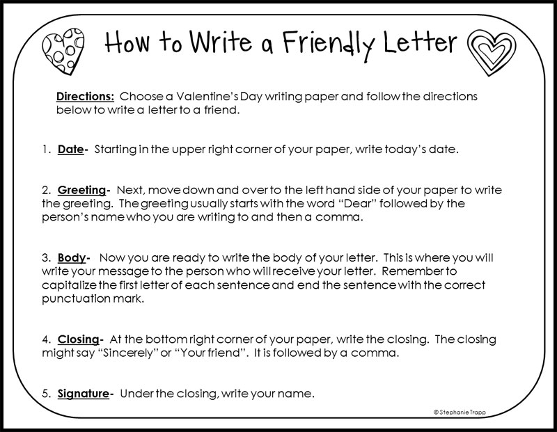 Friendly Letter Writing Paper