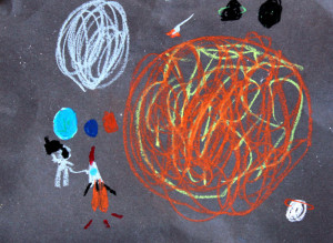 Simple Space Art Project - Primary Theme Park