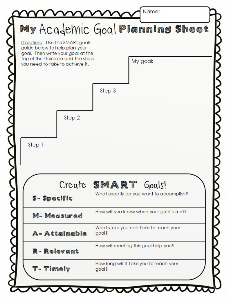 Student Academic Goal Setting Sheets Primary Theme Park Student Academic Goal Setting Sheets Primary Theme Park