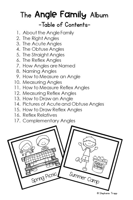 Angle Activities: The Angle Family Album - Primary Theme Park