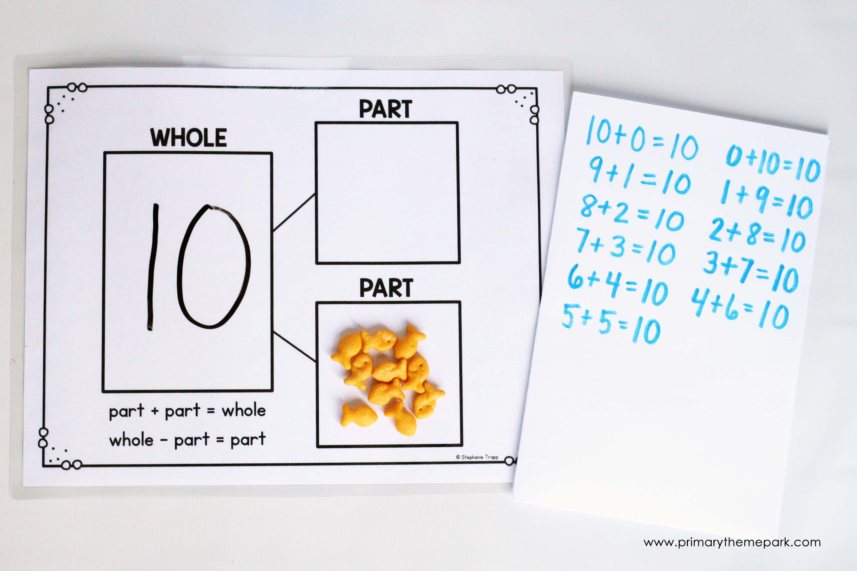 Making Ten Activities for Kids - Primary Theme Park