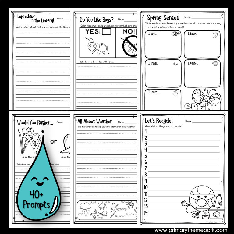 Spring Writing Prompts for Kindergarten, First Grade, and Second Grade ...