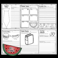 Summer Writing Prompts for K-2 - Primary Theme Park
