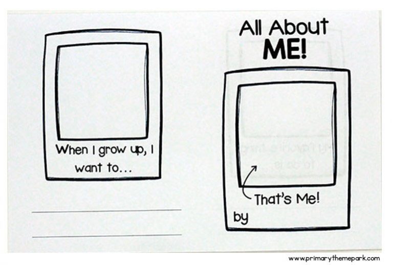 All About Me Free Printable - Primary Theme Park