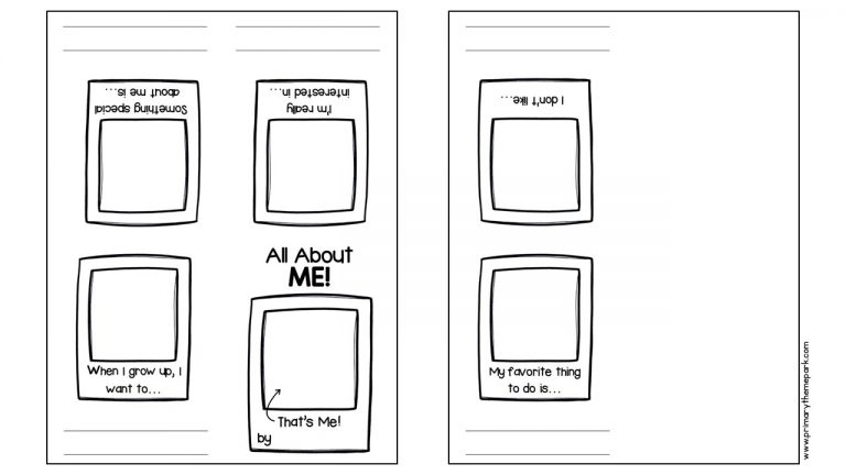 All About Me Free Printable - Primary Theme Park