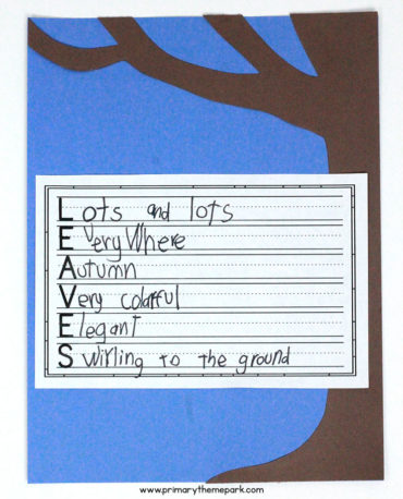 Fall Writing Craftivity - Primary Theme Park