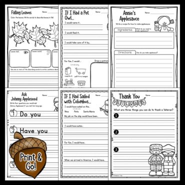 Fall Writing Craftivity - Primary Theme Park