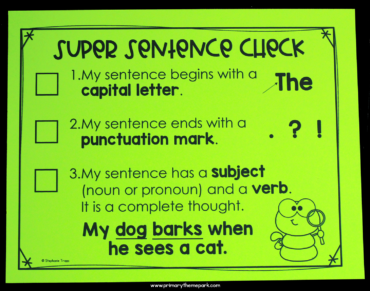 Creative Writing Idea for Sentences - Primary Theme Park