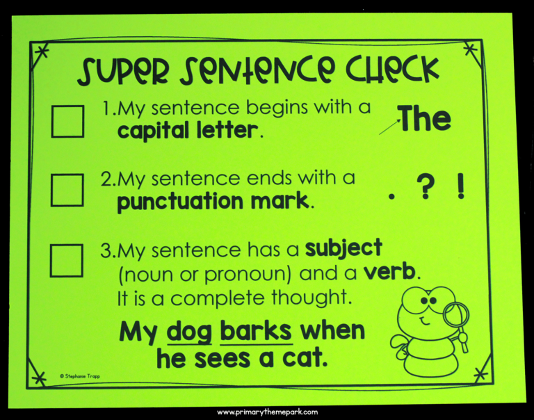 Creative Writing Idea for Sentences - Primary Theme Park