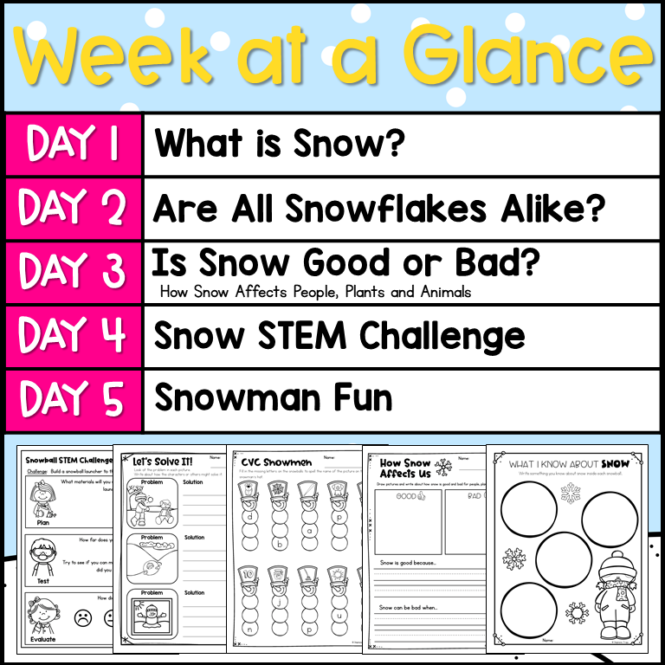 Snow Unit for Kindergarten and First Grade - Primary Theme Park
