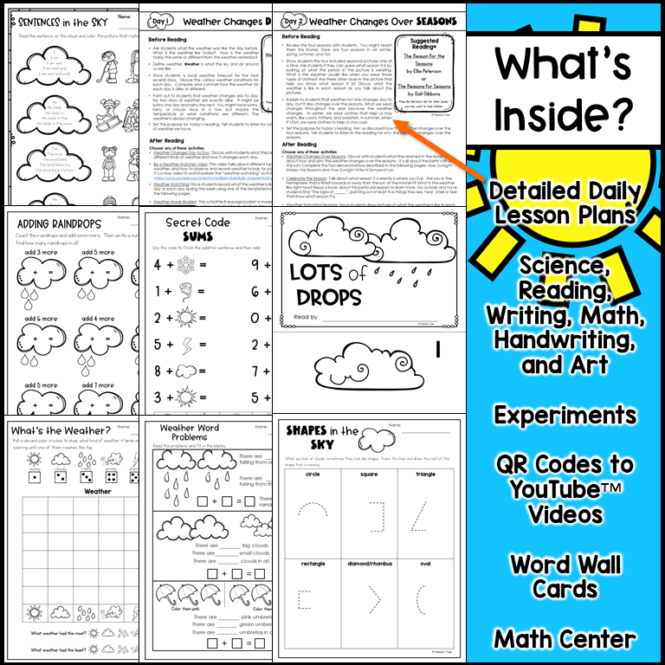 Weather Math Activities - Primary Theme Park